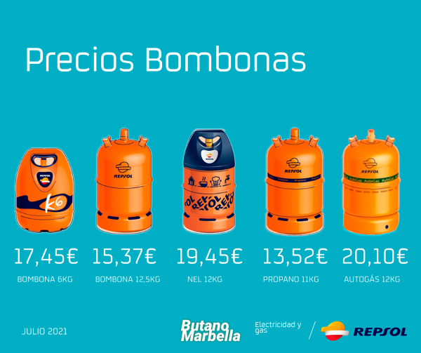 Nuevos Precios Bombonas Julio 2021 - Repsol Butano Marbella