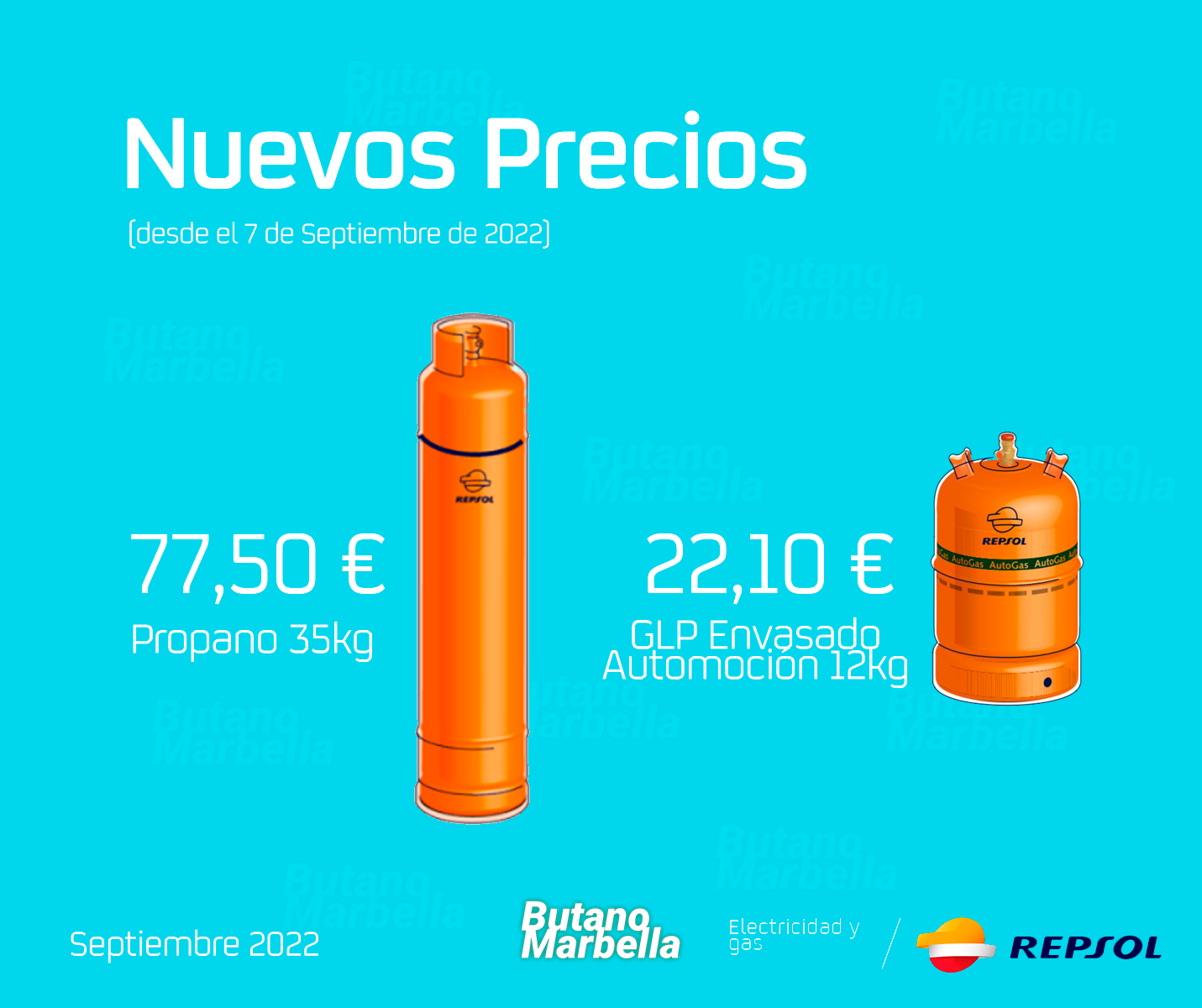 Bombona de butano 6 KG - K6 - Repsol Butano Marbella